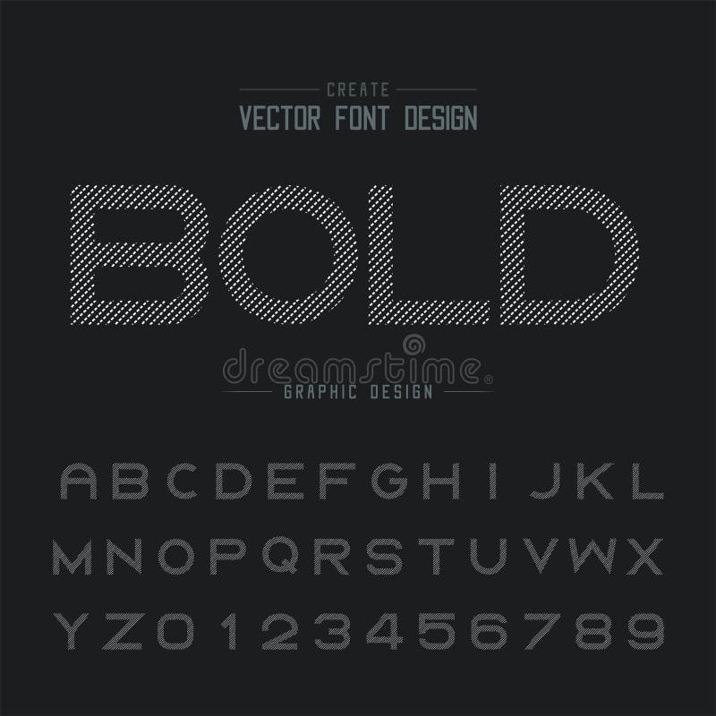 Dotted Font and Alphabet Vector, Bold Typeface and Number Design ...