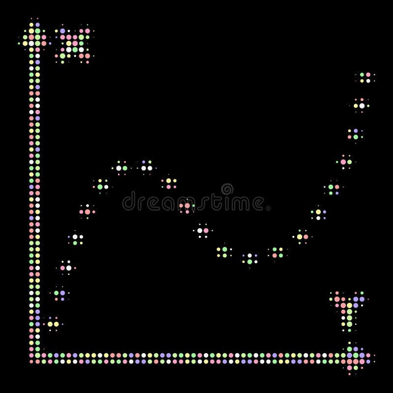 Dotted Function Graph Halftone Composition of Circles Stock Vector ...