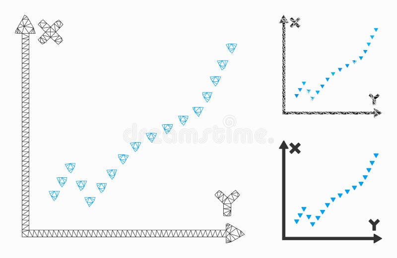 Dotted Function Plot Vector Mesh Carcass Model And Triangle Mosaic Icon Stock Vector