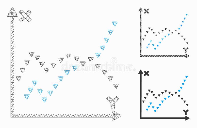 Dotted Functions Plot Vector Mesh Network Model And Triangle Mosaic