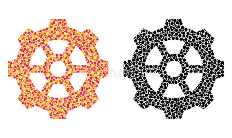 Dotted Gear Mosaic Icons stock vector. Illustration of bright - 134887132