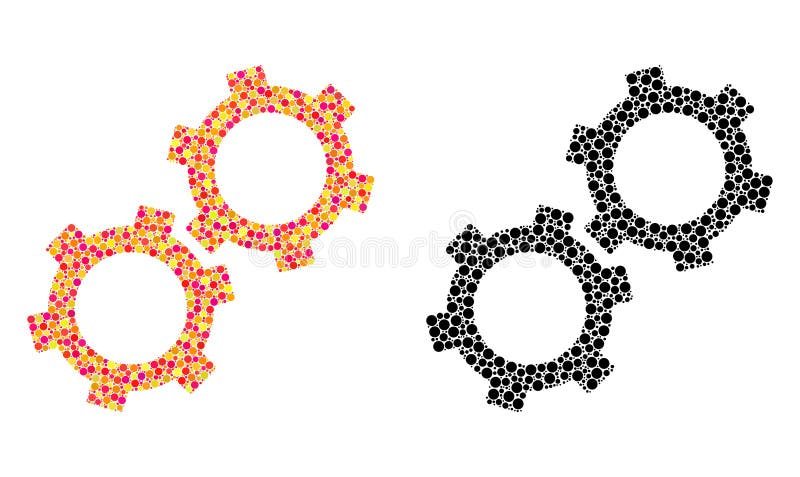 Dotted Gears Mosaic Icons stock vector. Illustration of casual - 134885448