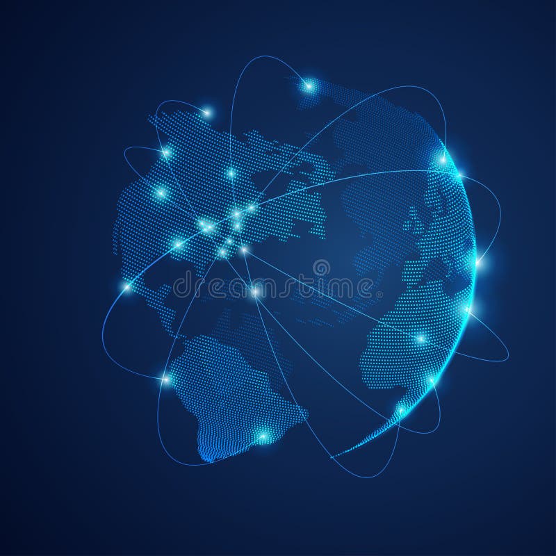 Dotted global running stock vector. Illustration of digital - 111954052