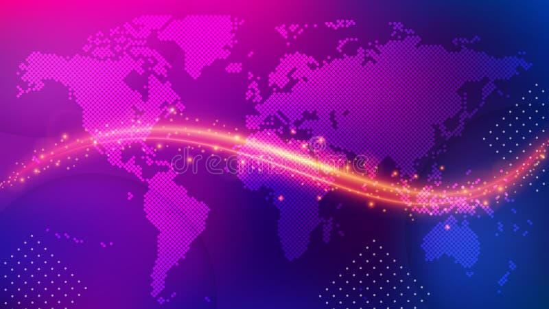 Dotted Globe Surrounded by Golden Light, Elegant Global Concept ...