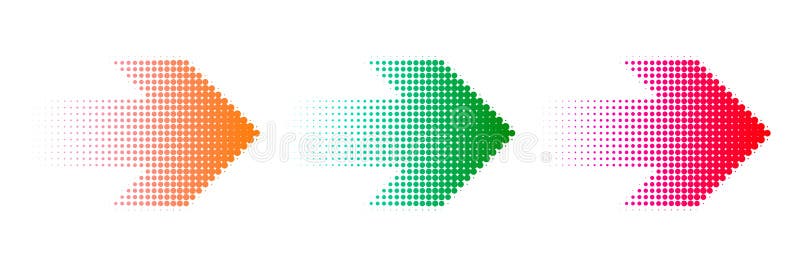 Dotted Gradient Arrow. Vector Isolated Elements. Arrow Halftone Effect ...