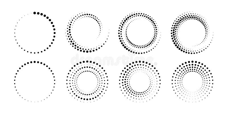 Dotted Gradient Circle. Halftone Effect Circular Dotted Frame. Progress ...