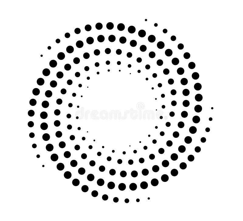 Dotted Gradient Round Spiral Icon. Halftone Effect Vortex Circle Shape ...