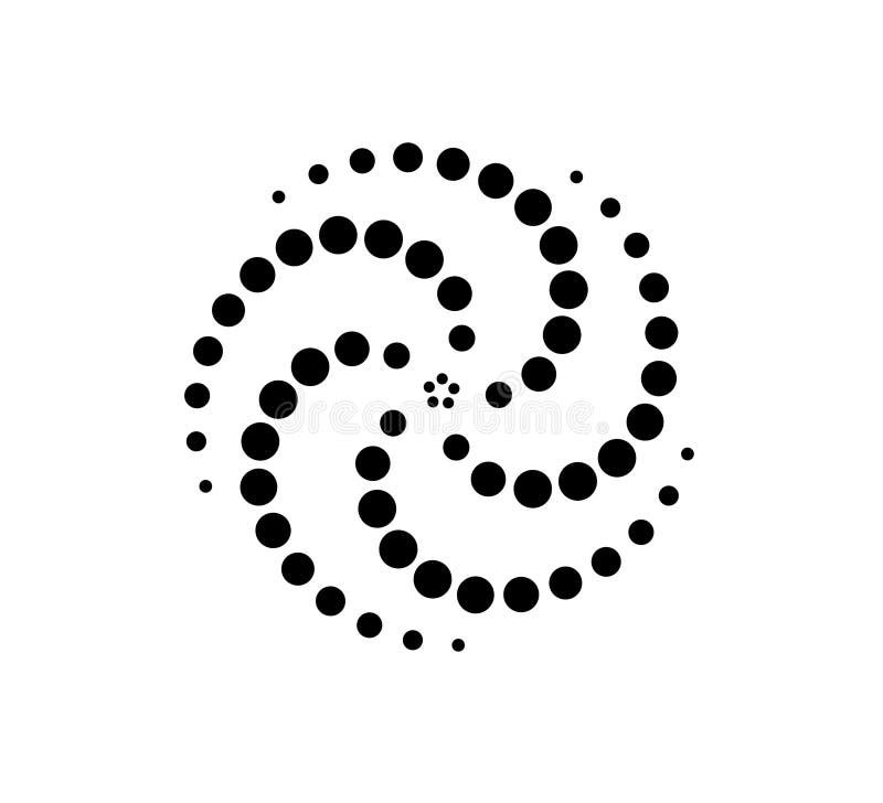 Dotted Gradient Round Spiral Icon. Halftone Effect Vortex Circle Shape ...