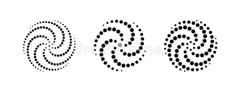 Dotted Gradient Round Spiral Icon. Halftone Effect Vortex Circle Shape ...