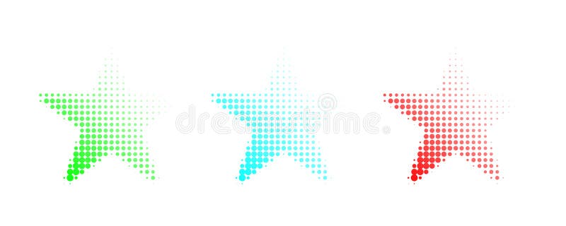 Dotted Gradient Stars. Vector Isolated Elements. Stars Halftone Effect ...