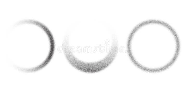 Dotted Grainy Circles. Vector Stipple Gradient Texture Dusty Grunge ...