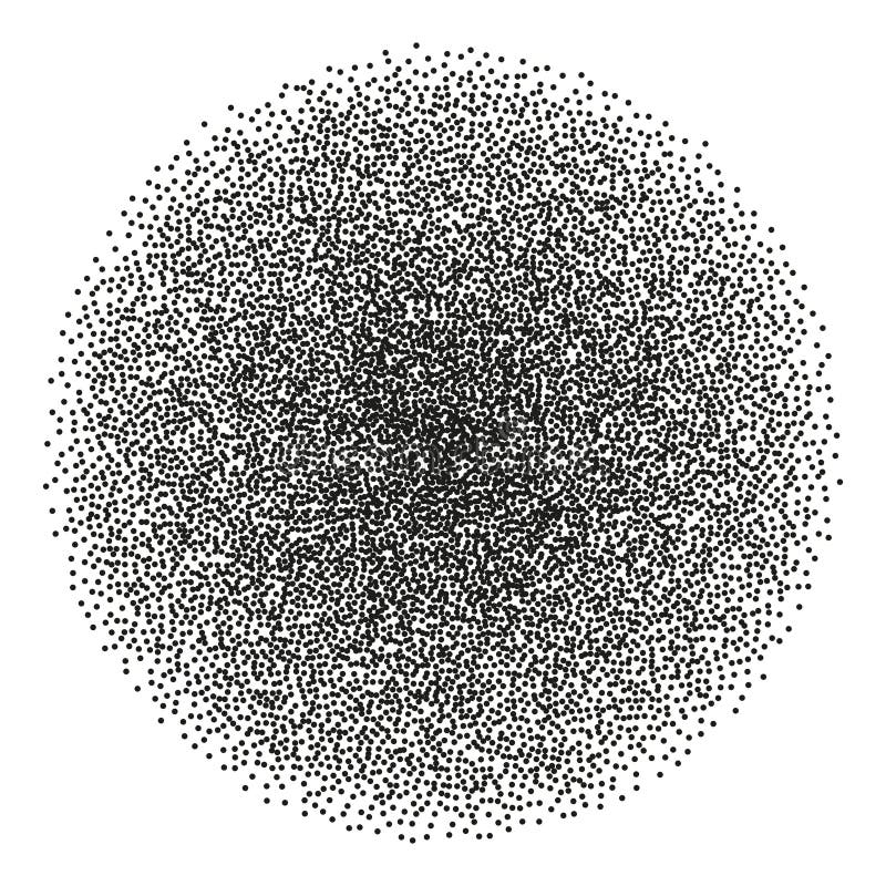Dotted Grainy Stipple Spray Circle. Vector Ink Monochrome Texture ...