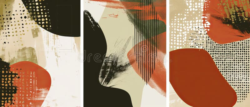 Dotted Graphic Elements Shapes Objects in Creative Collage Compositions ...