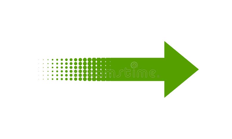 Dotted Green Arrow - Direction Symbol Stock Illustration - Illustration ...