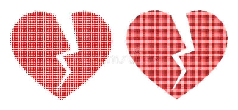 Pixel Halftone Broken Heart Icon Stock Vector - Illustration of love ... Pixel Halftone Broken Heart Icon Stock Vector - Illustration of love ...
