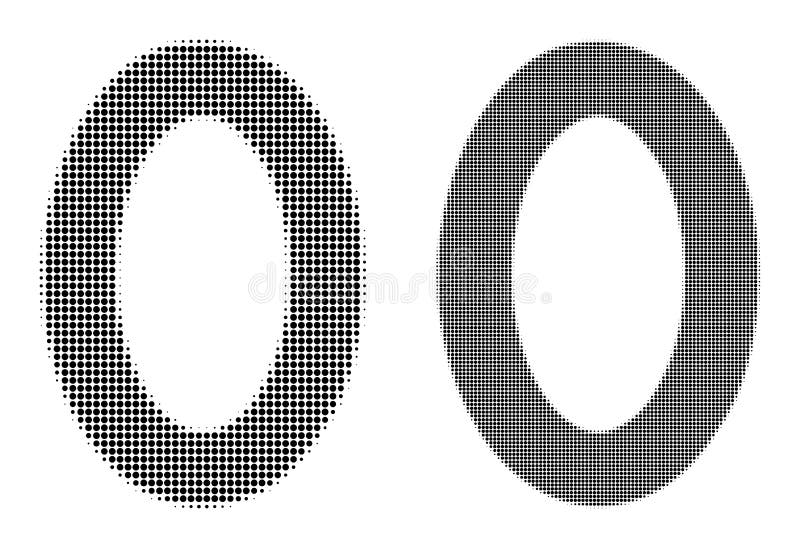Dotted Halftone Digit Zero Icon Stock Vector - Illustration of ...