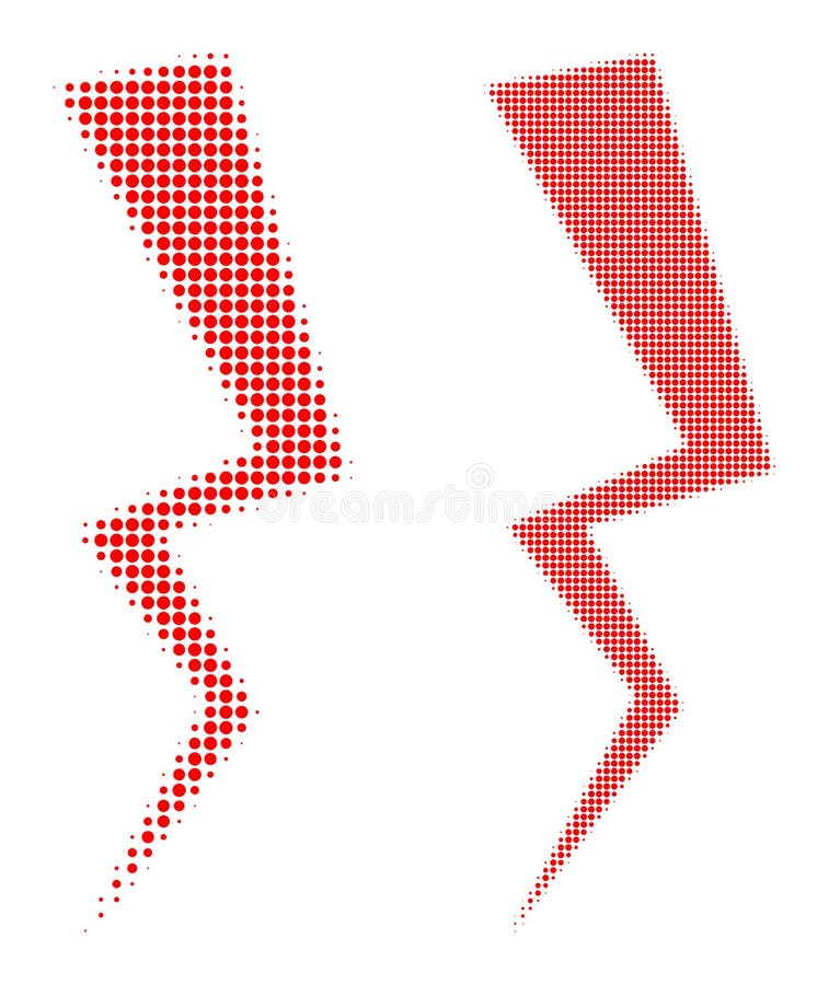 Dotted Halftone Electric Strike Icon Stock Vector - Illustration of ...