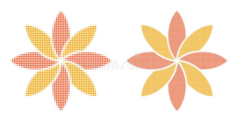 Dotted Halftone Flower Icon Stock Vector - Illustration of ecology ...