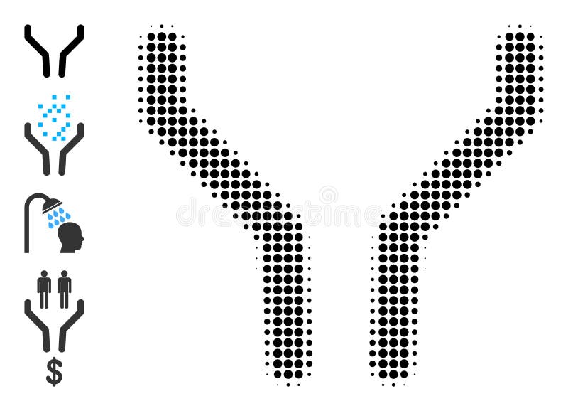 Dotted Halftone Funnel Icon and Bonus Icons Stock Illustration ...