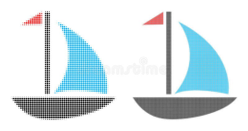 Dot Halftone Yacht Icon stock vector. Illustration of sail - 224455479