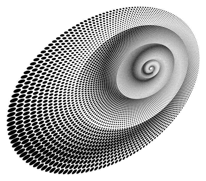 Dotted Halftone Vector Spiral Pattern or Texture with Ellipses Stock ...