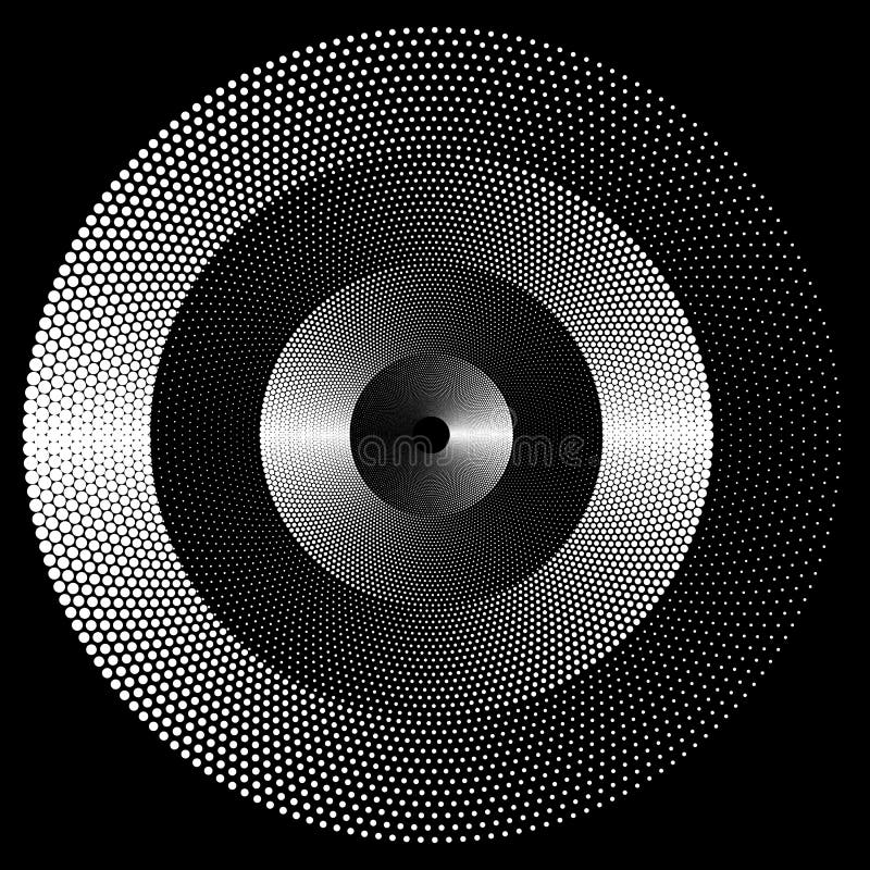 Dotted Halftone Vector Spiral Pattern or Texture with Ellipses Stock ...