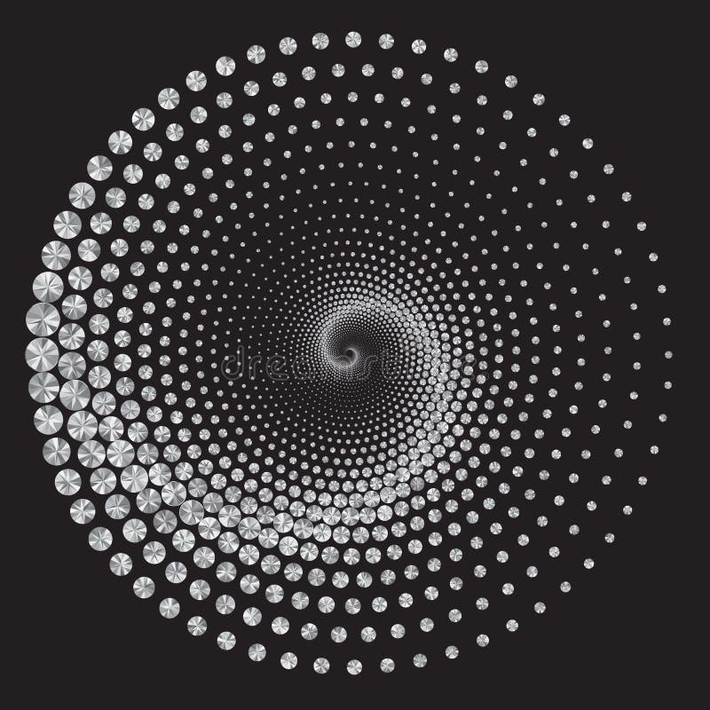 Dotted Halftone Vector Spiral Pattern or Texture with Ellipses Stock ...