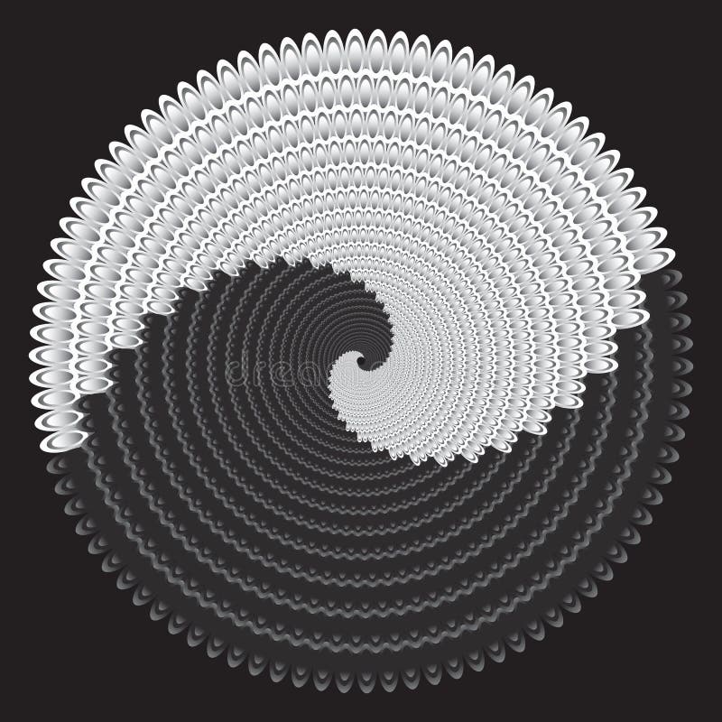 Dotted Halftone Vector Spiral Pattern or Texture with Ellipses Stock ...