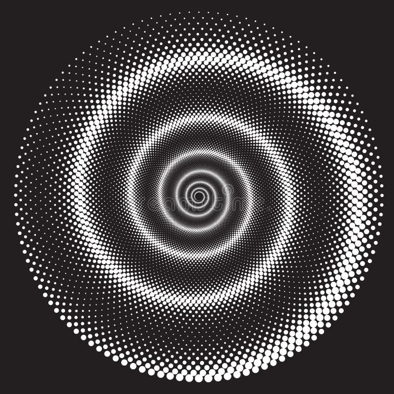 Dotted Halftone Vector Spiral Pattern or Texture with Ellipses Stock ...