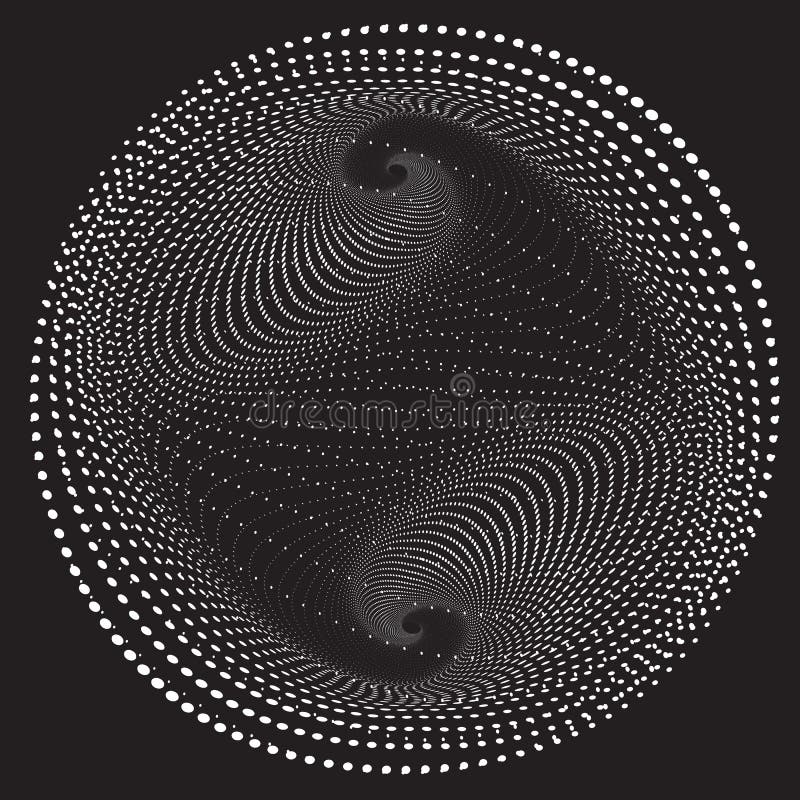 Dotted Halftone Vector Spiral Pattern or Texture with Ellipses Stock ...