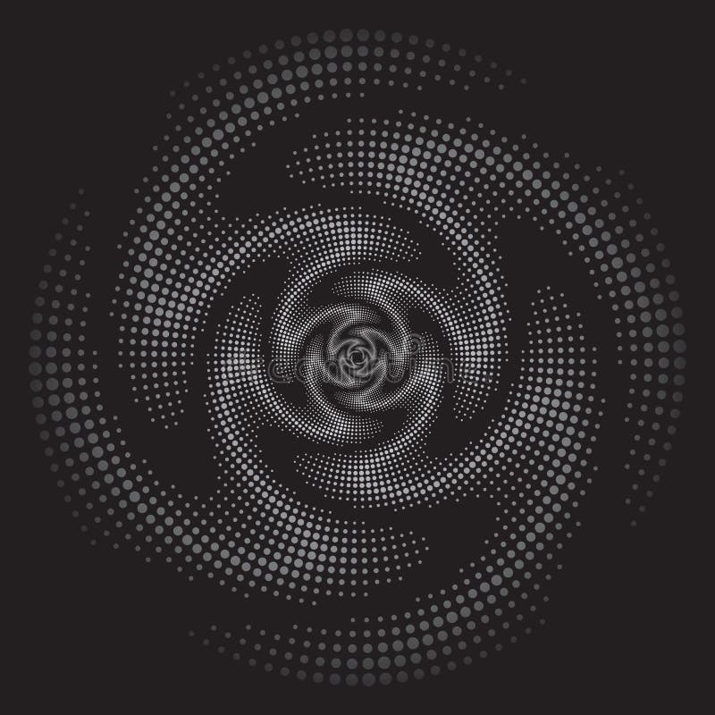 Dotted Halftone Vector Spiral Pattern or Texture with Ellipses Stock ...