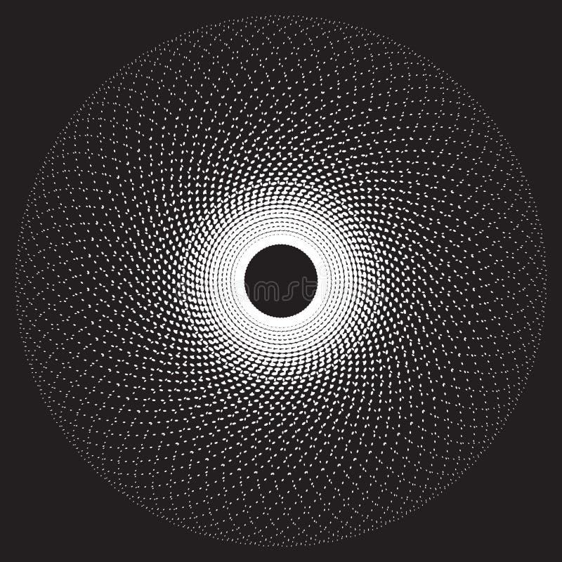 Dotted Halftone Vector Spiral Pattern or Texture with Ellipses Stock ...