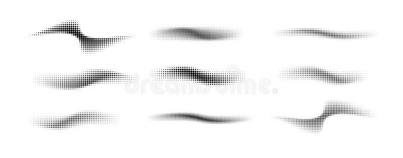 Dotted Halftone Waves. Abstract Shapes, Wave Effect Dotted Gradient ...