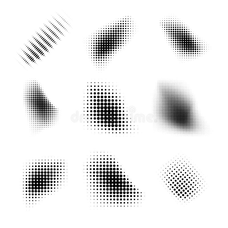 Dotted Halftone Waves. Abstract Shapes, Wave Effect Dotted Gradient ...
