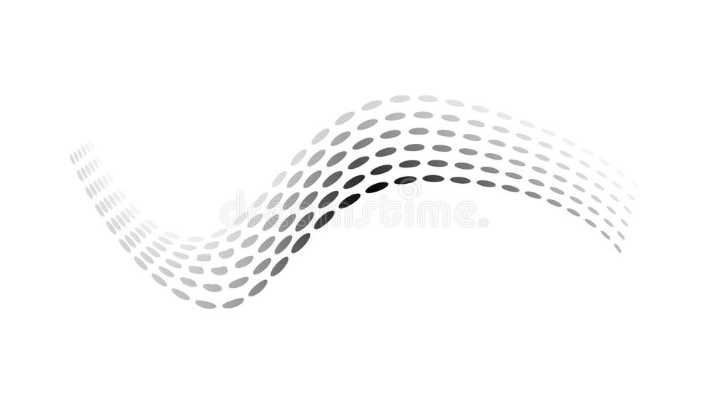 Dotted Halftone Waves. Flowing Wavy Lines Pattern. Abstract Liquid ...