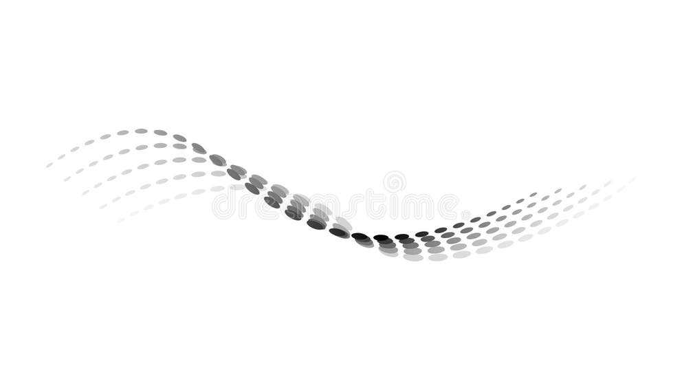 Dotted Halftone Waves. Flowing Wavy Lines Pattern. Abstract Liquid ...