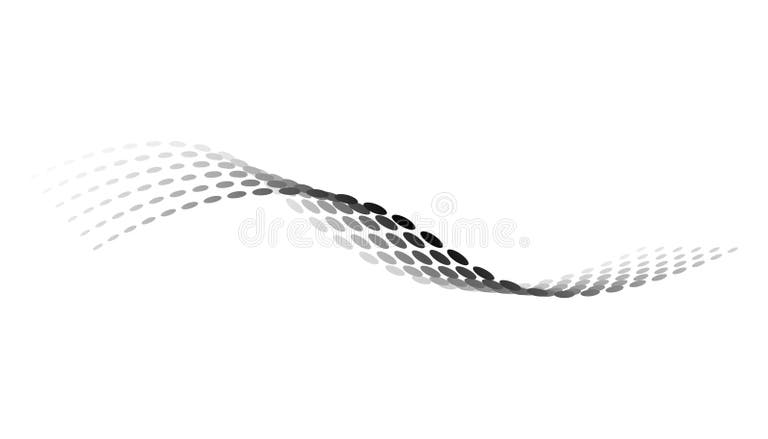 Dotted Halftone Waves. Flowing Wavy Lines Pattern. Abstract Liquid ...