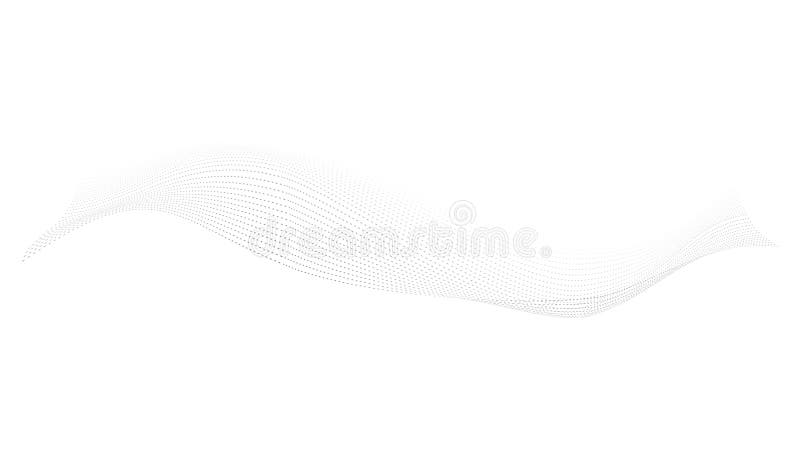 Dotted Halftone Waves. Flowing Wavy Lines Pattern. Abstract Liquid ...