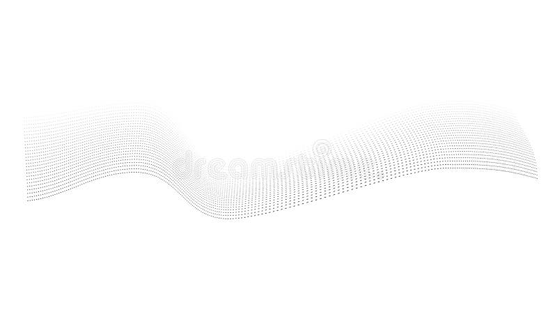 Dotted Halftone Waves. Flowing Wavy Lines Pattern. Abstract Liquid ...