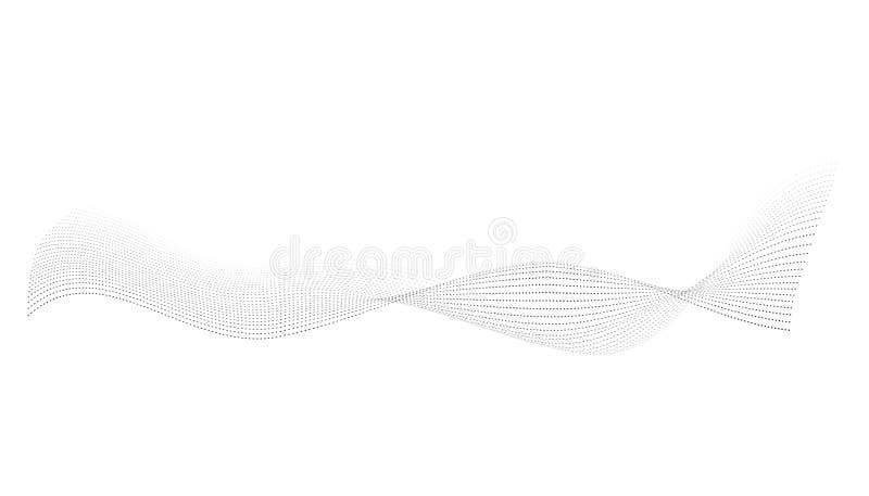 Dotted Halftone Waves. Flowing Wavy Lines Pattern. Abstract Liquid ...