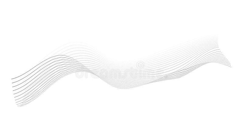 Dotted Halftone Waves. Flowing Wavy Lines Pattern. Abstract Liquid ...