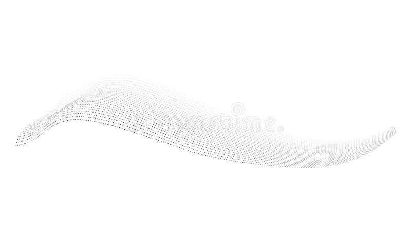 Dotted Halftone Waves. Flowing Wavy Lines Pattern. Abstract Liquid ...