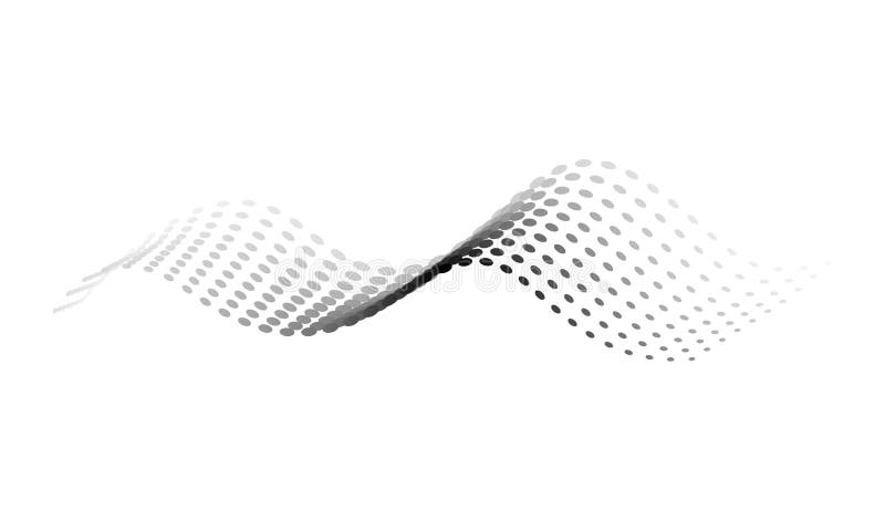 Dotted Halftone Waves. Flowing Wavy Lines Pattern. Abstract Liquid Shapes, Wave Effect Dotted ...