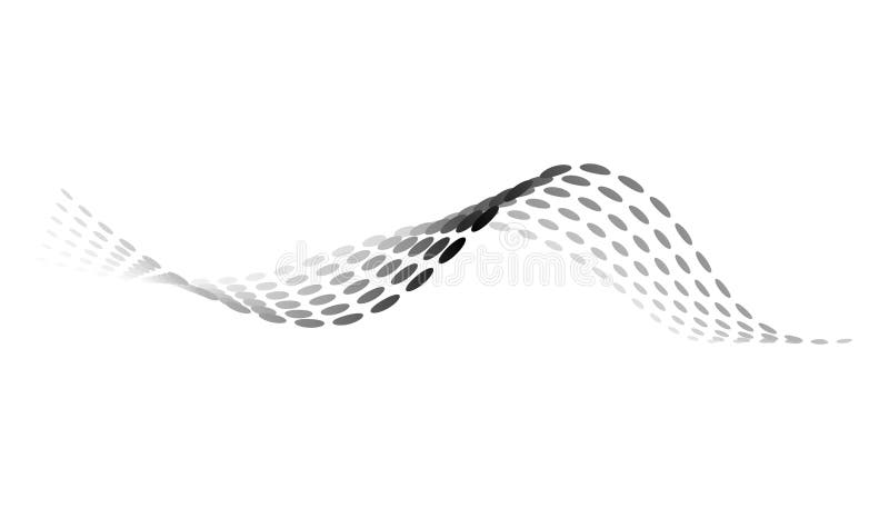 Dotted Halftone Waves. Flowing Wavy Lines Pattern. Abstract Liquid ...