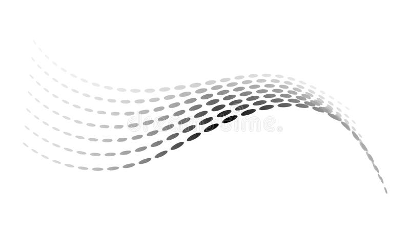 Dotted Halftone Waves. Flowing Wavy Lines Pattern. Abstract Liquid ...