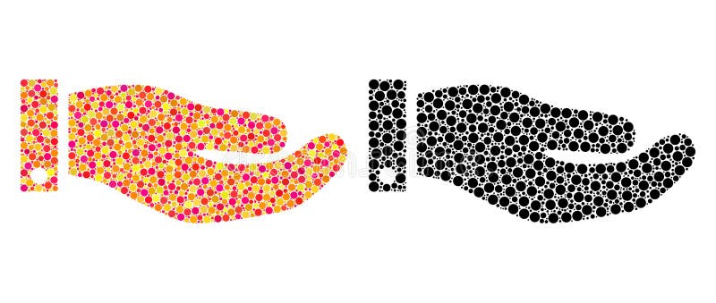 Dotted Hand Mosaic Icons stock vector. Illustration of black - 134770133