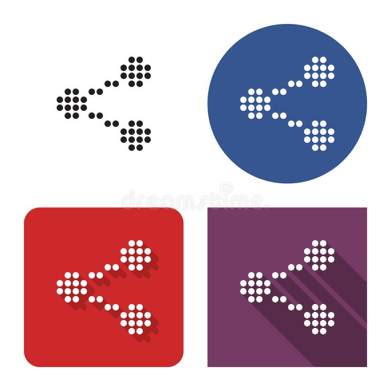 Dotted Icon of Share Sign in Four Variants Stock Vector - Illustration ...