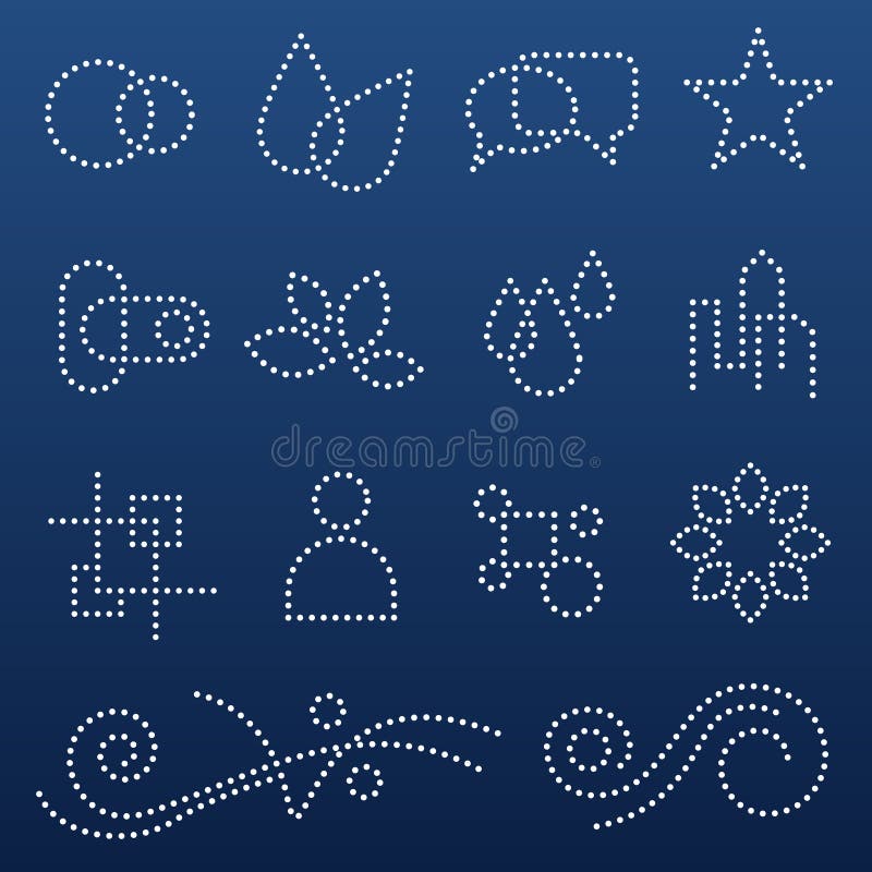 Dotted icons and shapes stock vector. Illustration of iconography ...