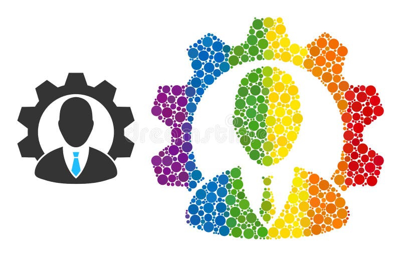 Dotted Industrial Manager Collage Icon of Rainbow Circles Stock Vector ...