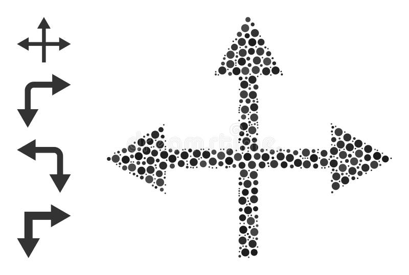 Dotted Intersection Directions Mosaic of Round Dots and Similar Icons ...